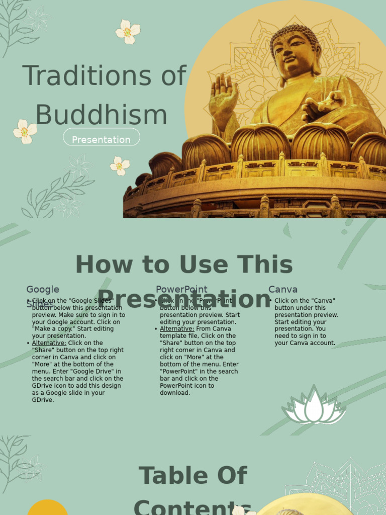 Traditions of Buddhism Presentation | PDF | Microsoft Power Point ...