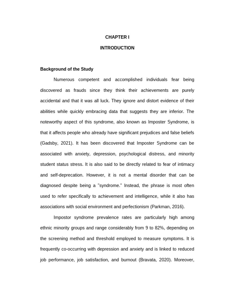 Imposter Syndrome in Tacurong Students | PDF | Self Esteem | Self Concept