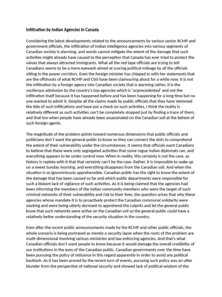 Indian Infiltration | PDF