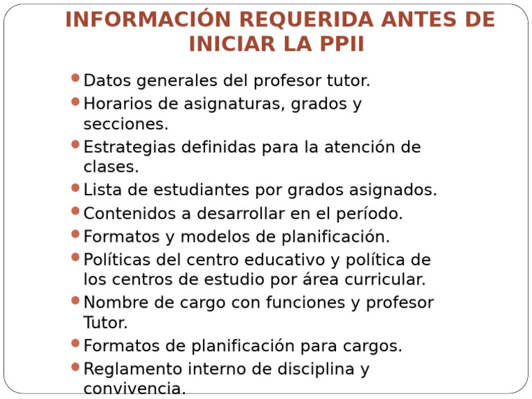 Requisitos Previos para Iniciar PPII | PDF