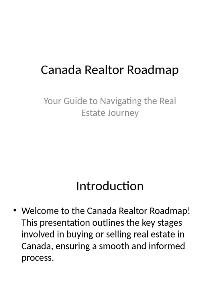 Canada Realtor Roadmap | PDF