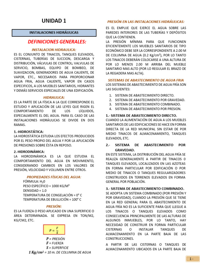 Instalaciones Hidráulicas en Edificios | PDF | Agua | Ingeniería mecánica