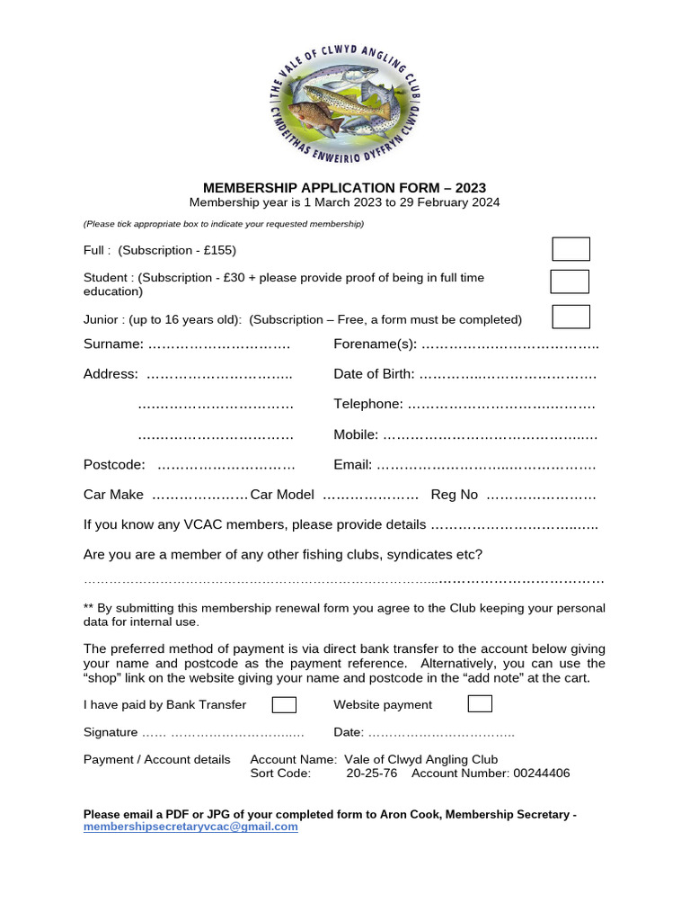VCAC Membership Application 2023 | PDF