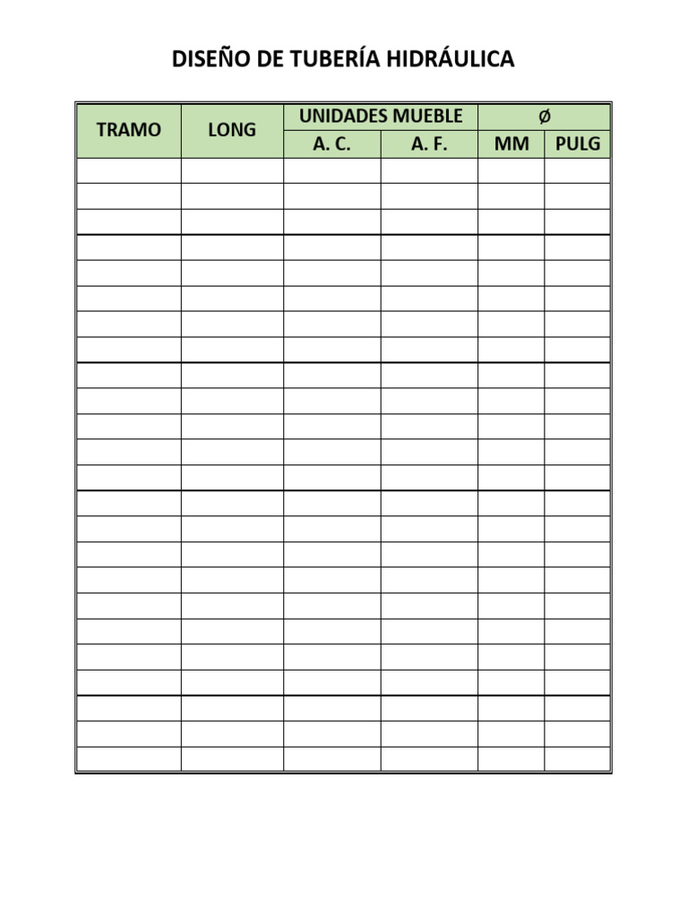 Diseño Tuberia Hidr | PDF