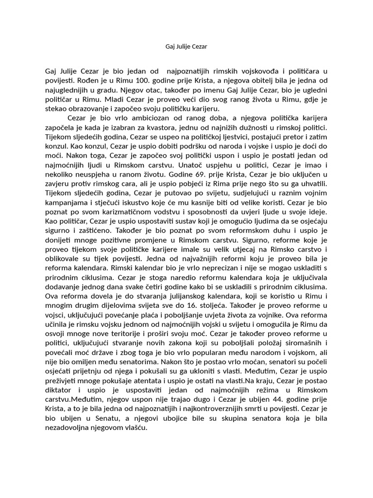 Gaj Julije Cezar | PDF