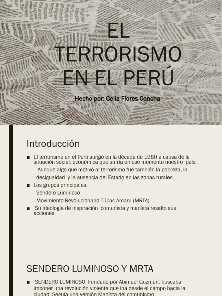 Terrorismo en Perú: Sendero Luminoso y MRTA | PDF