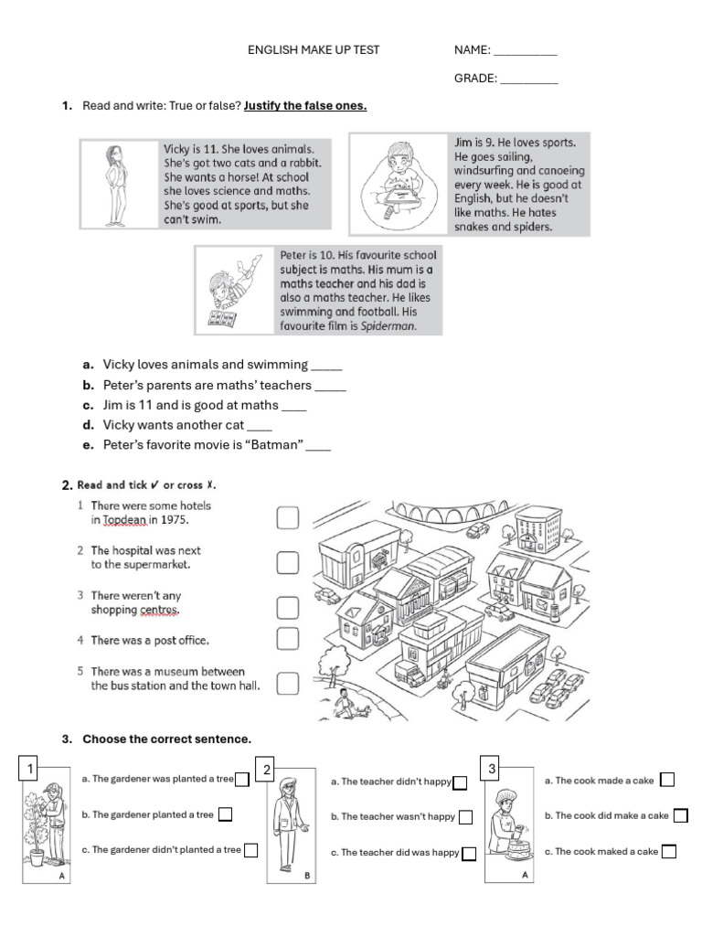 ENGLISH MAKE UP TEST | PDF
