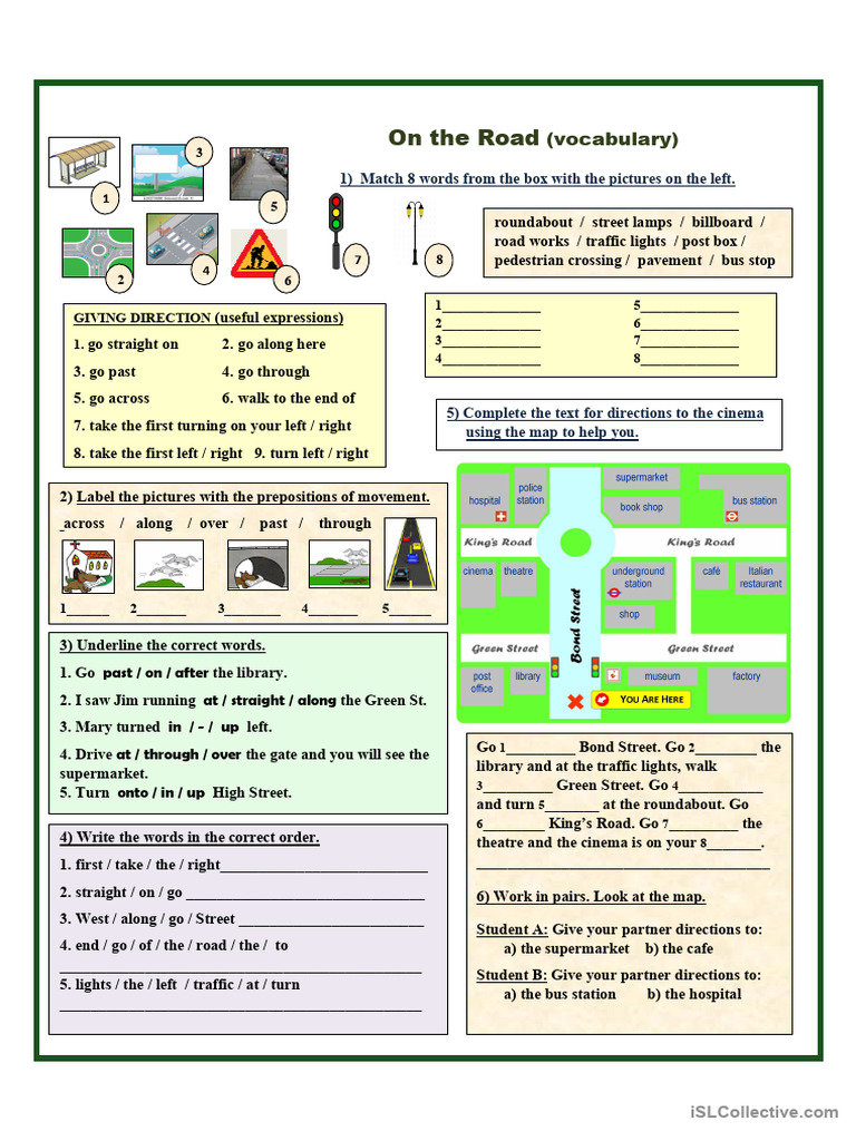 On the road vocabulary | PDF | Traffic | Road