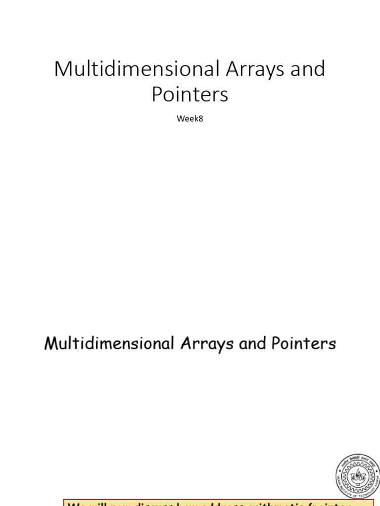 44_MultiArrays | PDF | Pointer (Computer Programming) | Computer Data