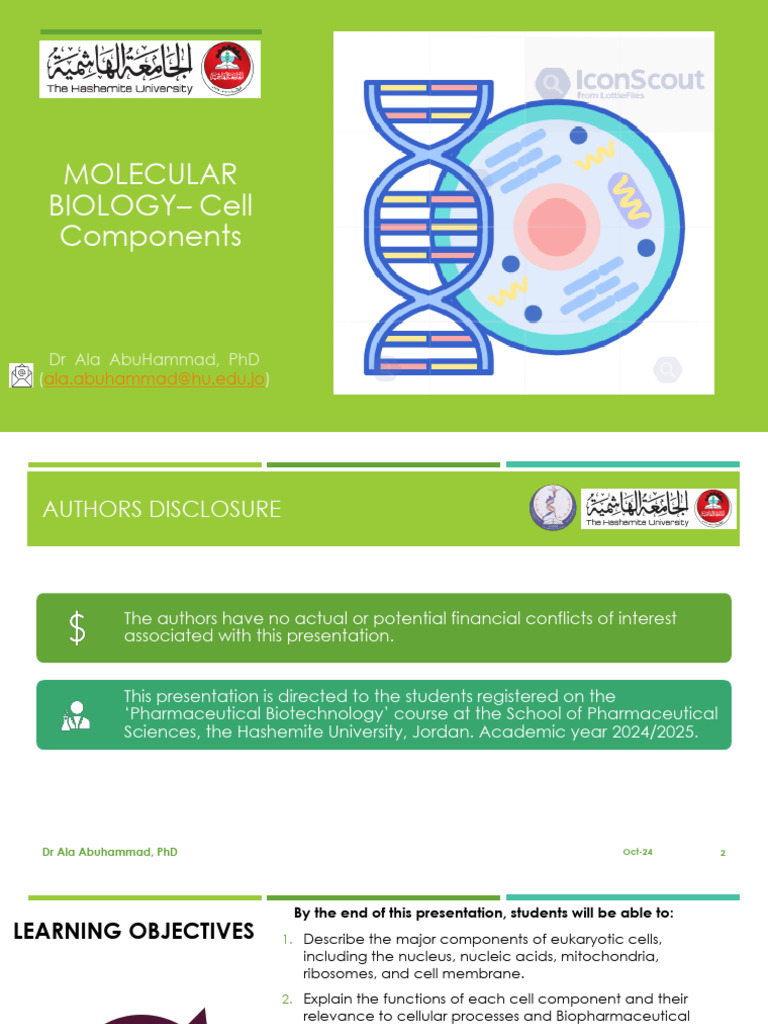 Molecular Biology - Cell Components | PDF | Rna | Messenger Rna