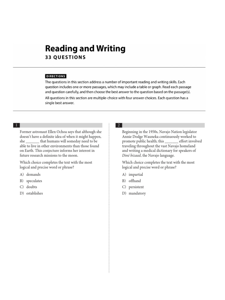 Digital Sat Test - Answers 5 | PDF