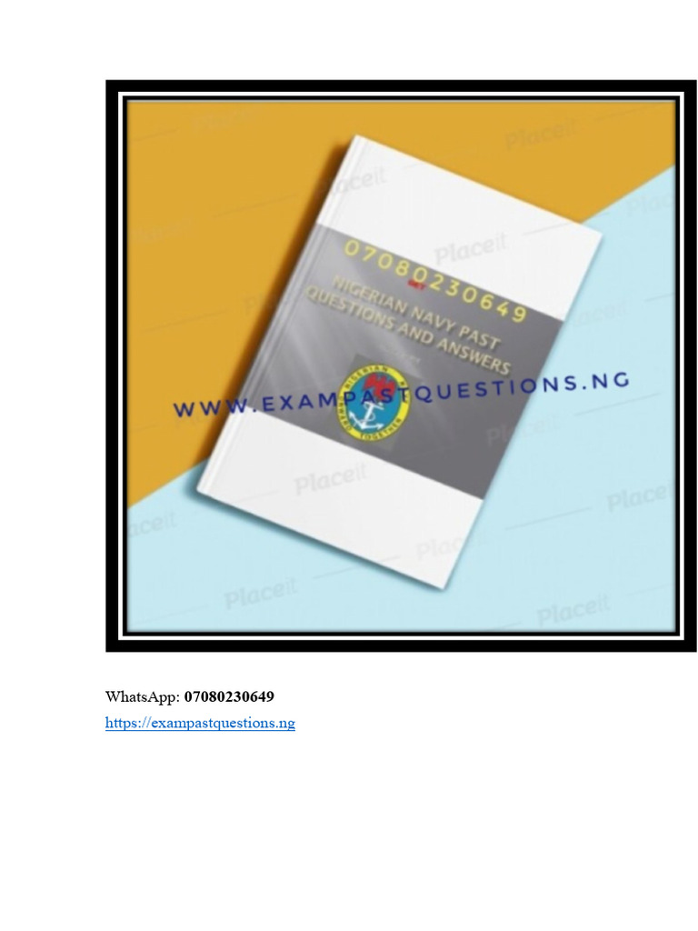 Nigerian Navy Exam Past Questions and Answers | PDF | Nigeria