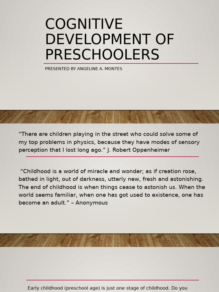 Cognitive Development of Preschoolers | PDF | Brain | Language Development