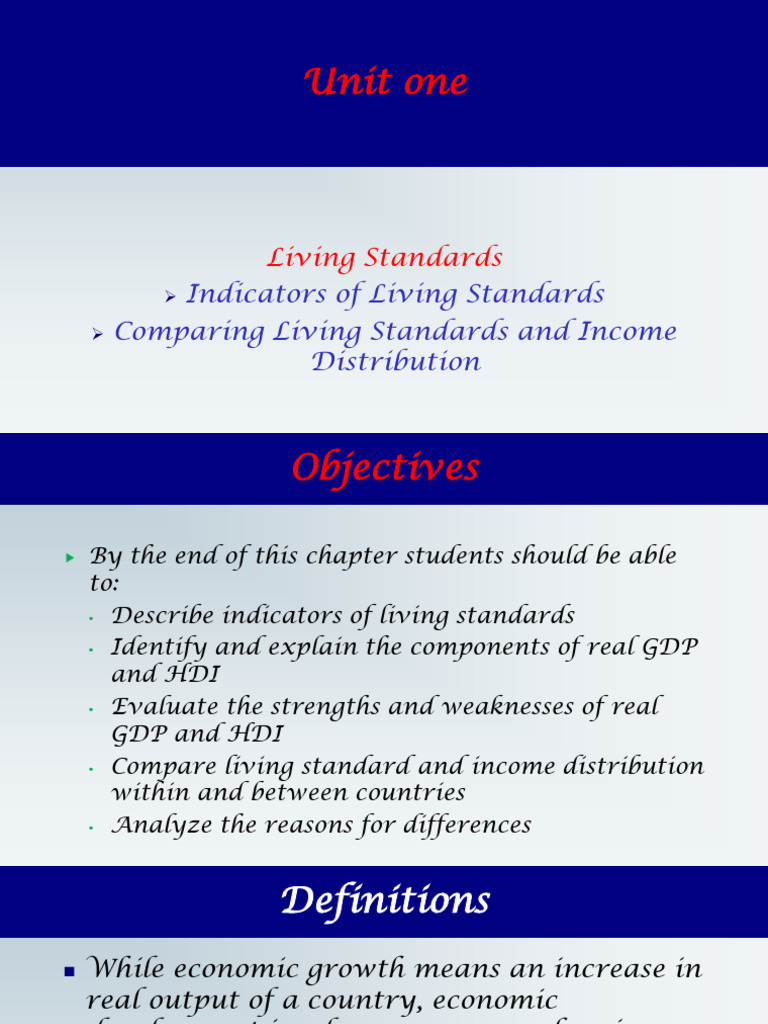 Living standards indicator econ | PDF | Gross Domestic Product | Economics