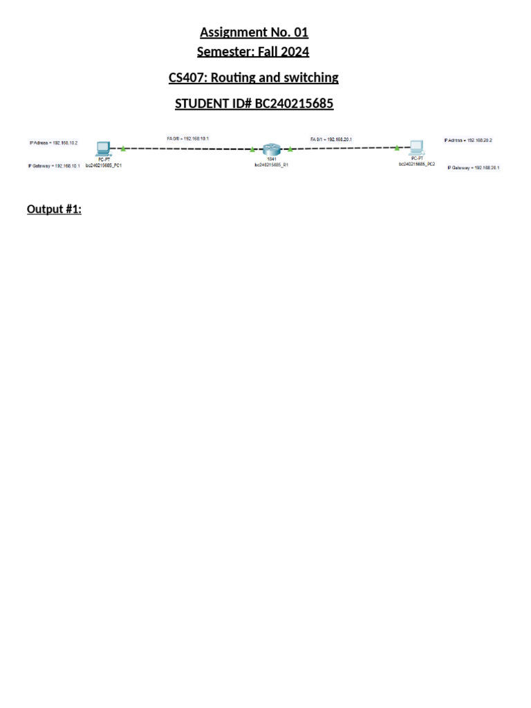 CS407 Routing & Switching Assignment | PDF