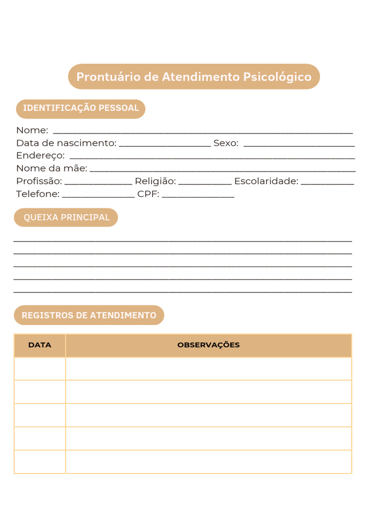 Ficha de Anamnese Psicológica (4) | PDF