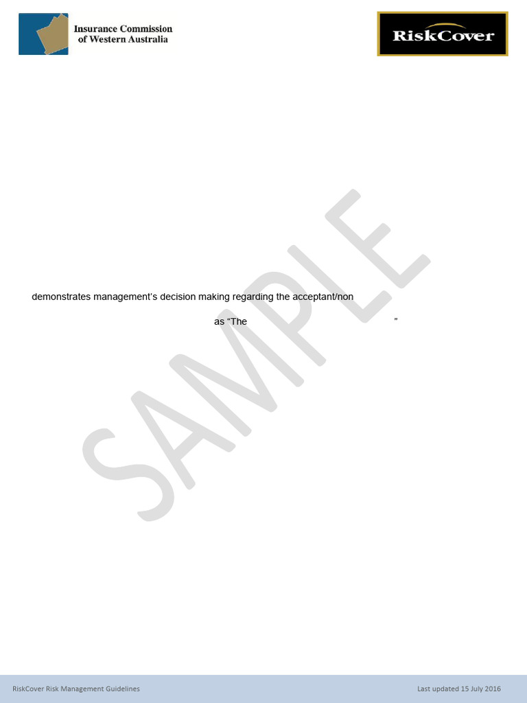 Sample Risk Management Strategy Guide | PDF | Risk Management | Risk