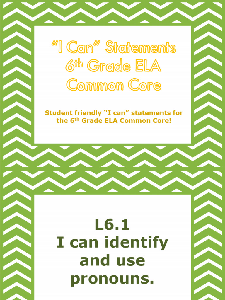 6th Grade Learning Targets | PDF | Word | Narration