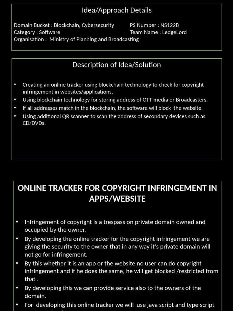 Online Tracker For Copyright Infringement in Apps 1 | PDF | Copyright ...