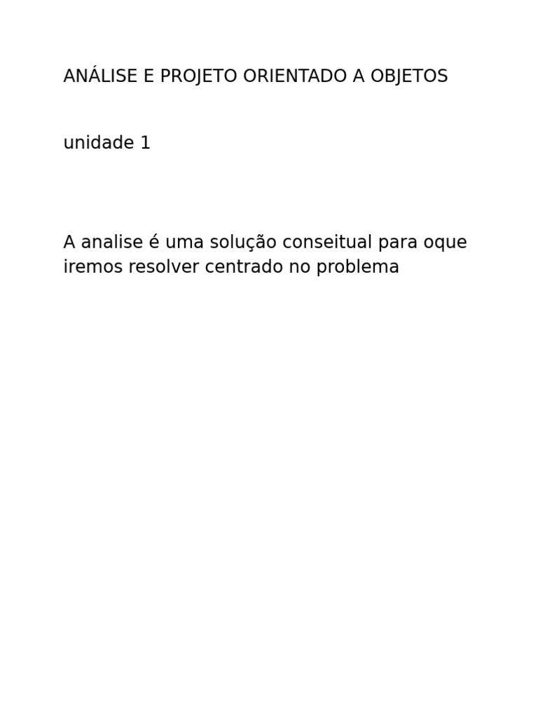 Análise e Projeto Orientado A Objetos | PDF