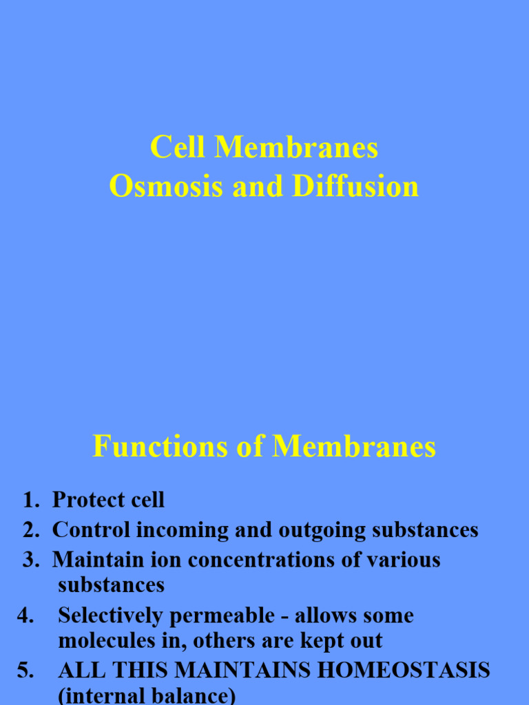Module 3 - Cell Membrane - Osmosis and Diffusion - RD | PDF | Cell ...