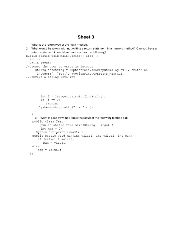 sheet3 Java | PDF
