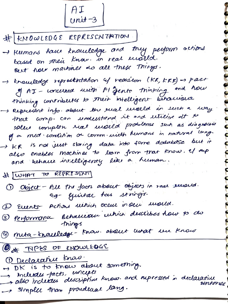 Artificial Intelligence Unit 3 Notes | PDF