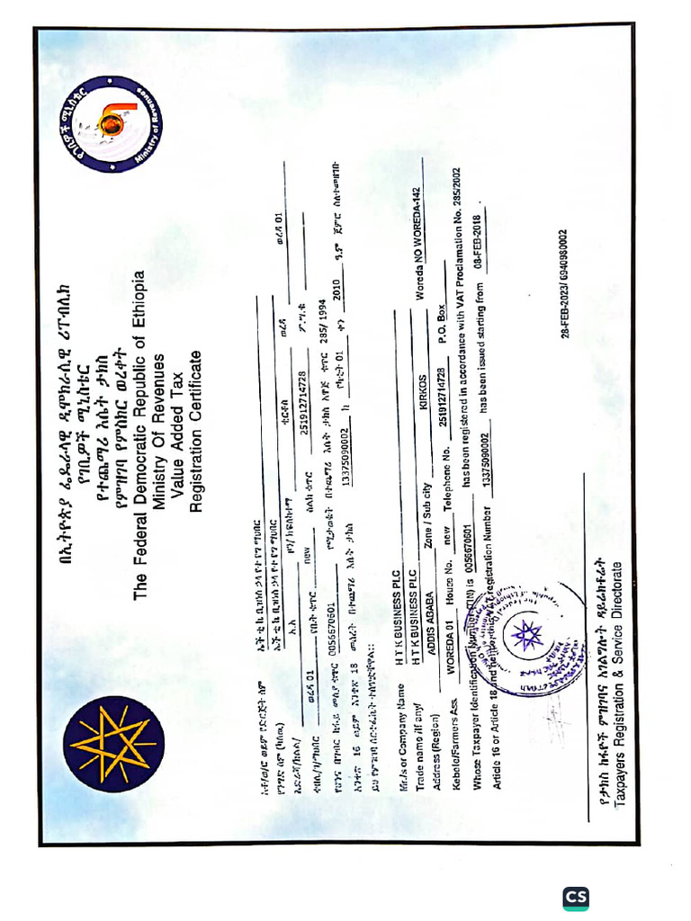 HTK VAT Reg - Number | PDF