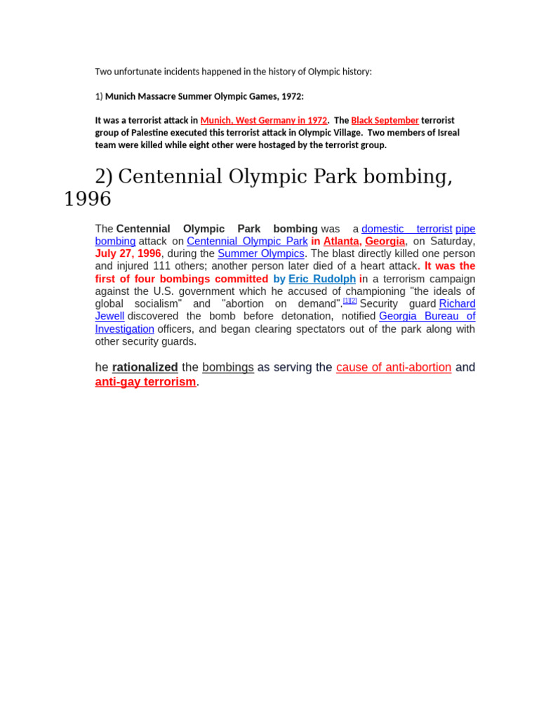 Facts About Olympics | PDF
