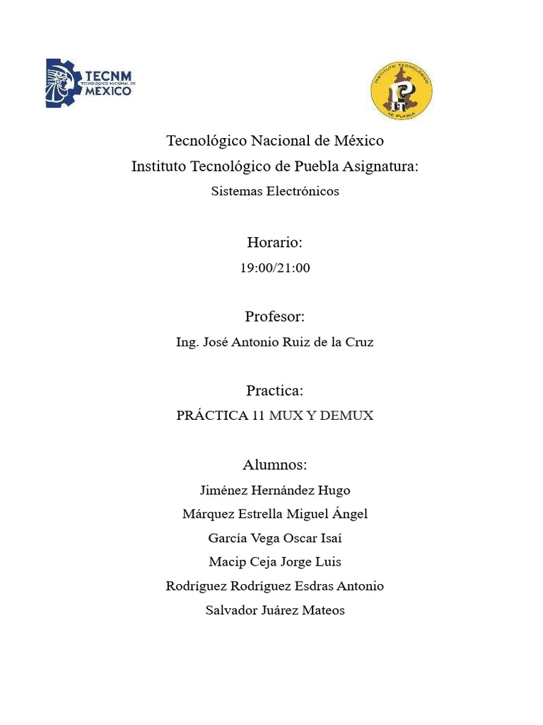 Práctica 11 Mux y Demux | PDF