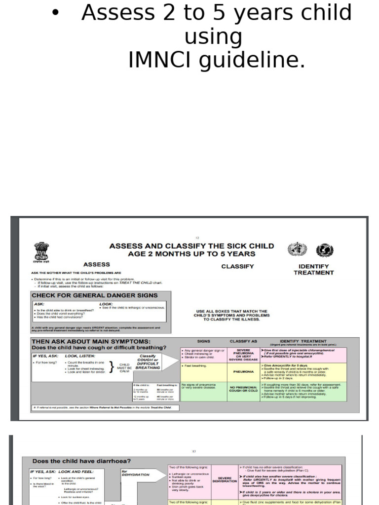 Assess 2 To 5 Years Child Imnci | PDF