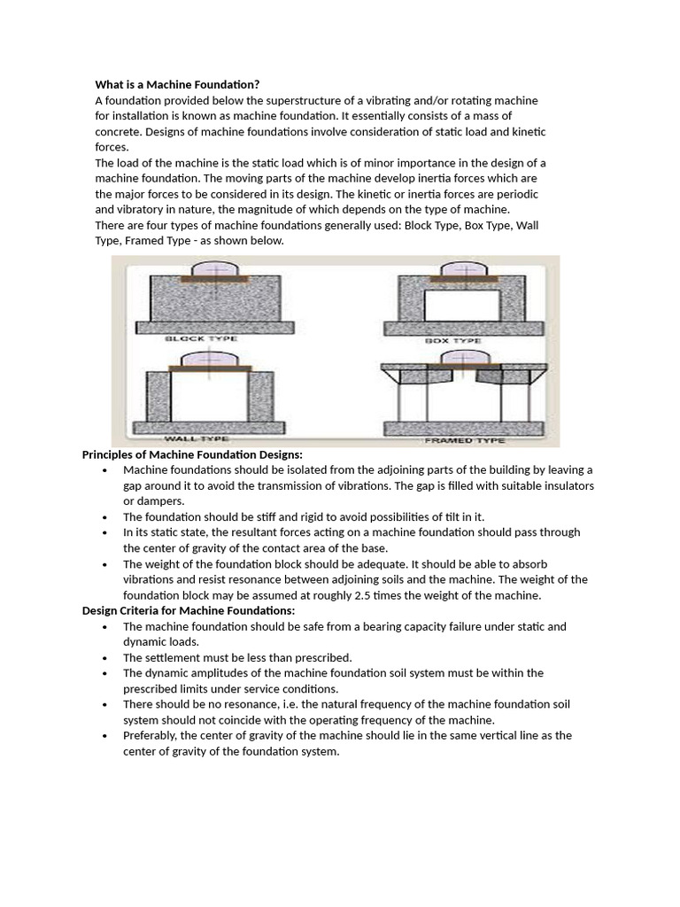 What Is A Machine Foundation | PDF | Force | Foundation (Engineering)