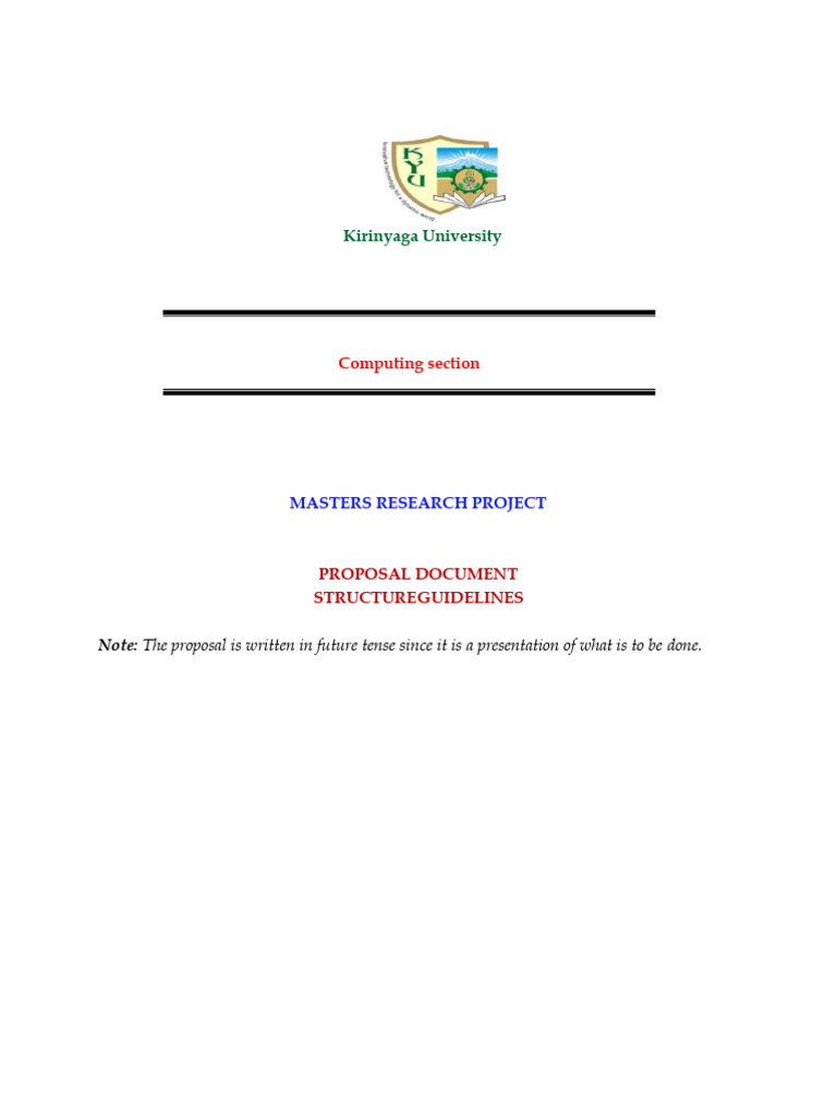 Kirinyaga University PostGraduate Research Proposal Structure Guidelines | PDF | Thesis ...