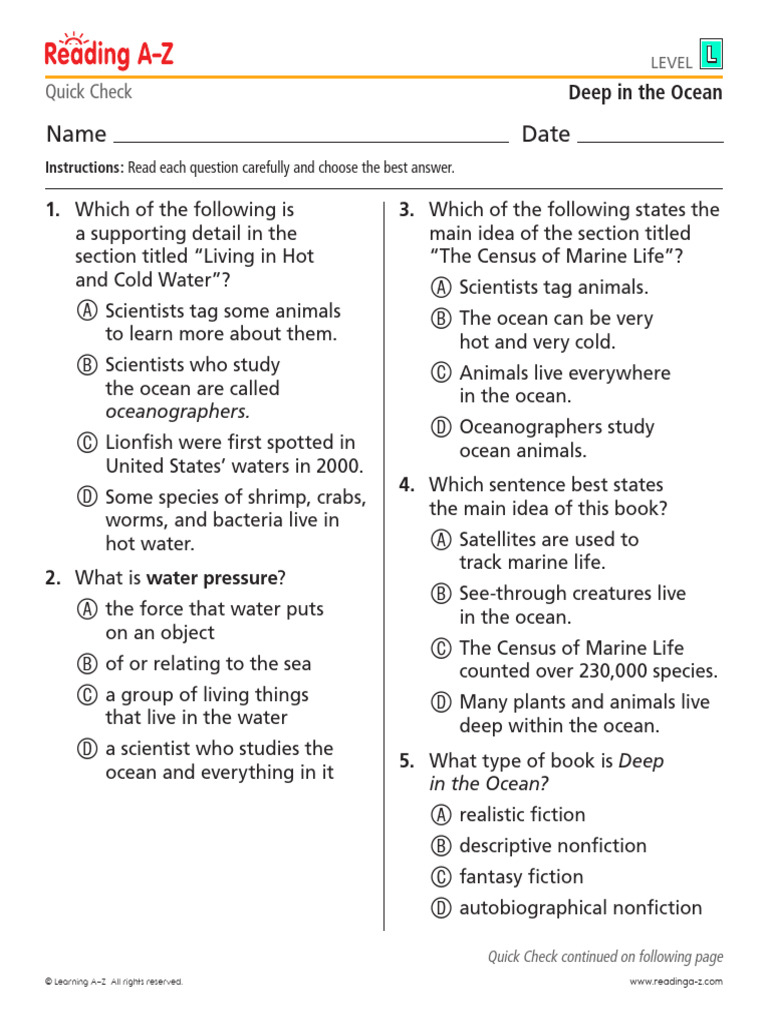 Deep in the Ocean | PDF | Marine Biology | Underwater Diving