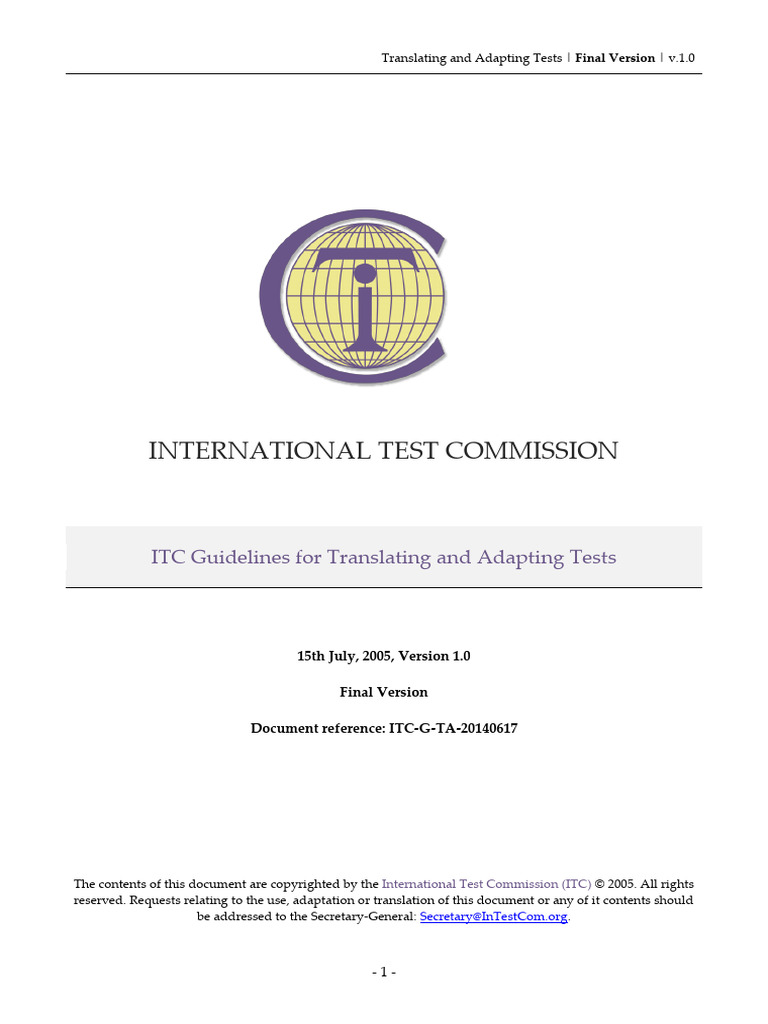 Guideline Test Adaptation | PDF | Validity (Statistics) | Translations