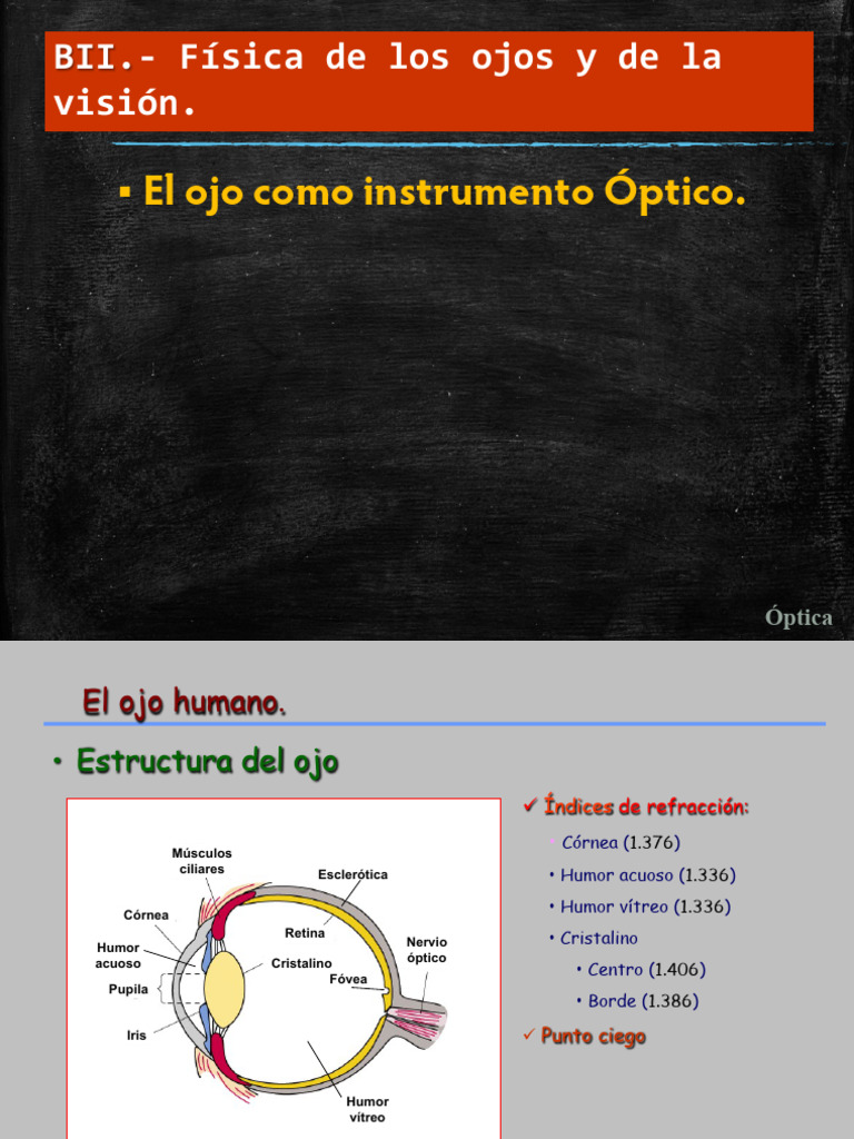 FM5 - Optica - El Ojo Como Instrumento Optico1718 | PDF | Ojo humano ...