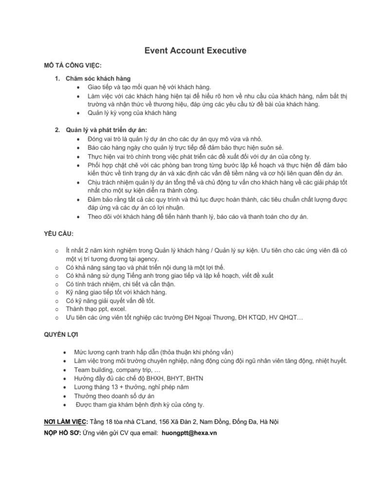 JD- Event Account Executive | PDF
