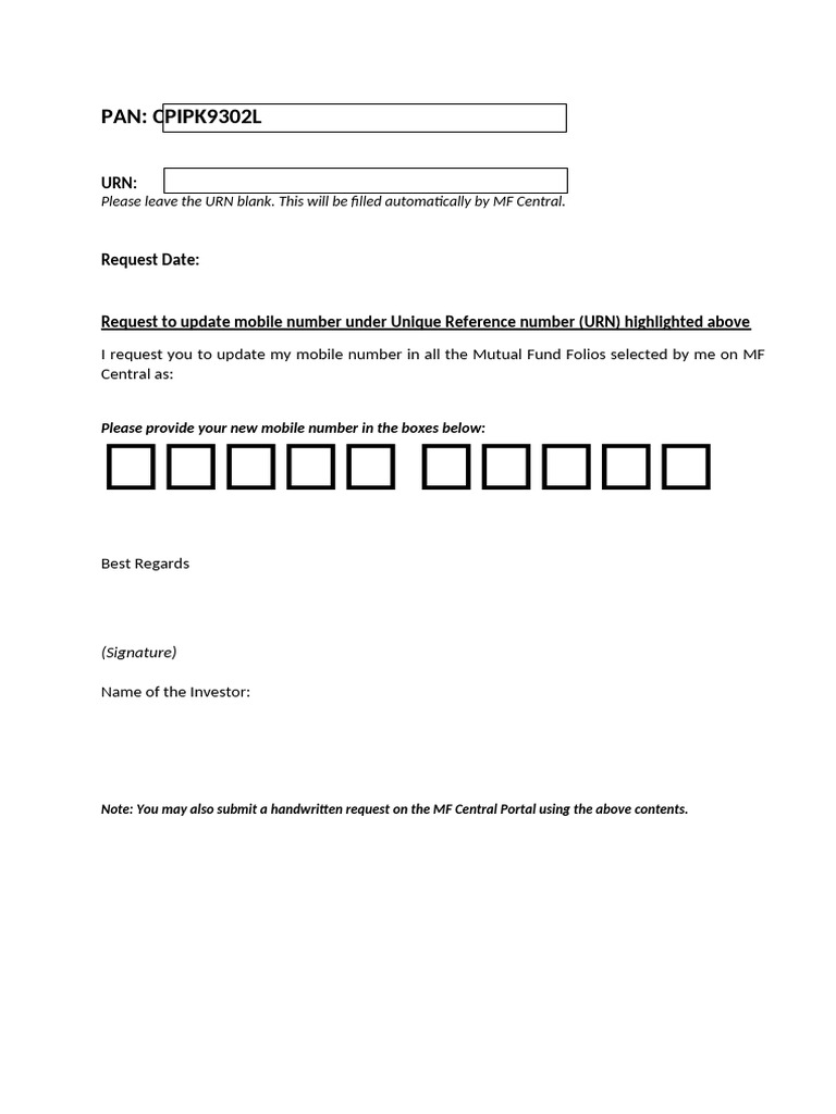 Updation of Mobile No | PDF