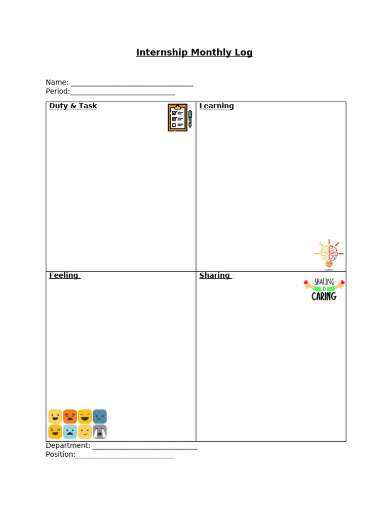 Internship Monthly Log | PDF
