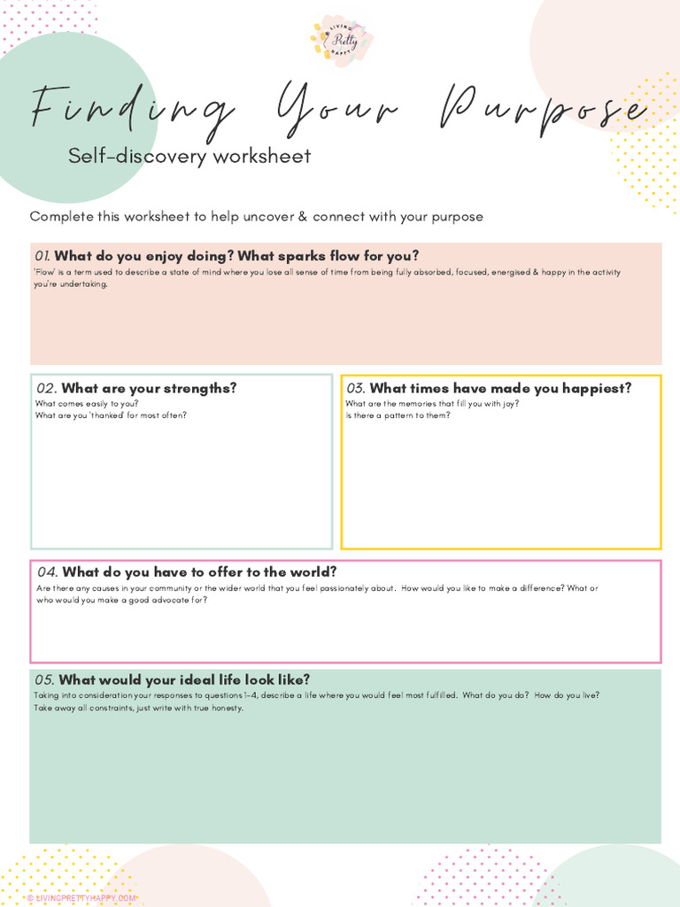 Purpose Worksheet 2 | PDF