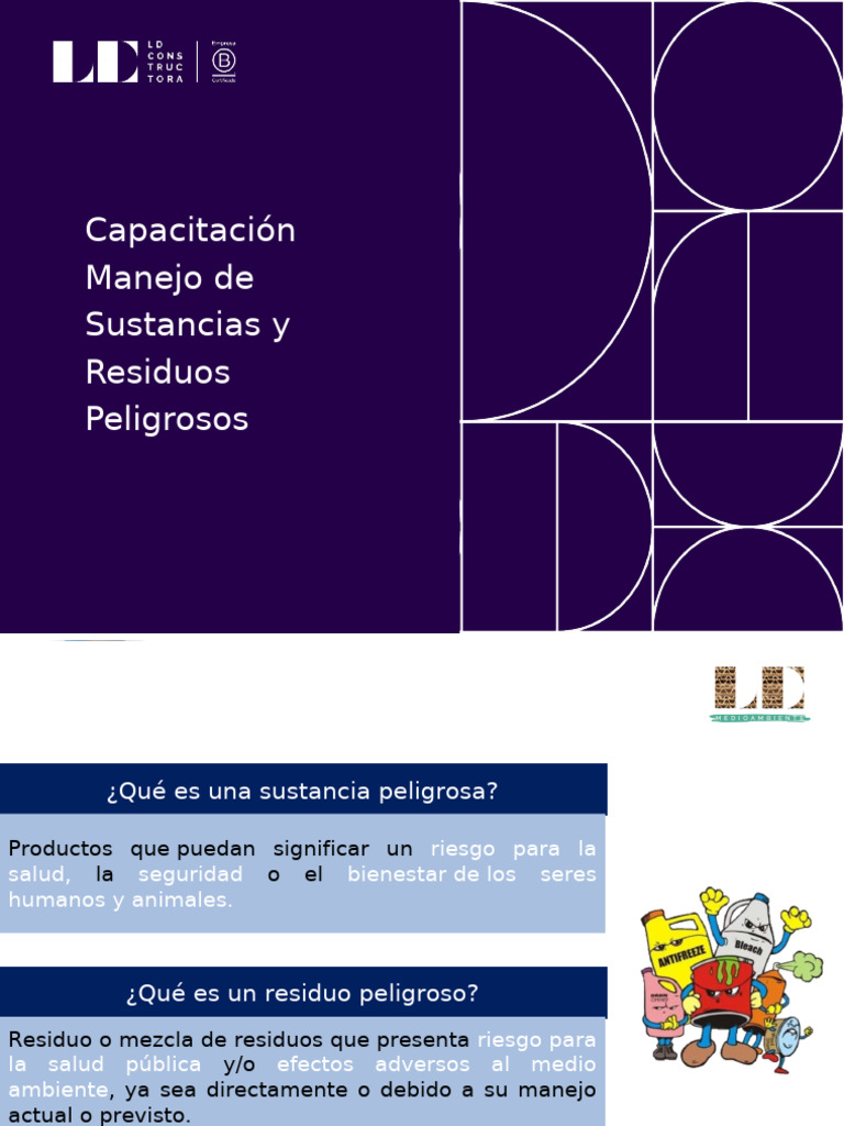 Manejo de Sustancias Peligrosas y Residuos Peligrosos - Obra | PDF