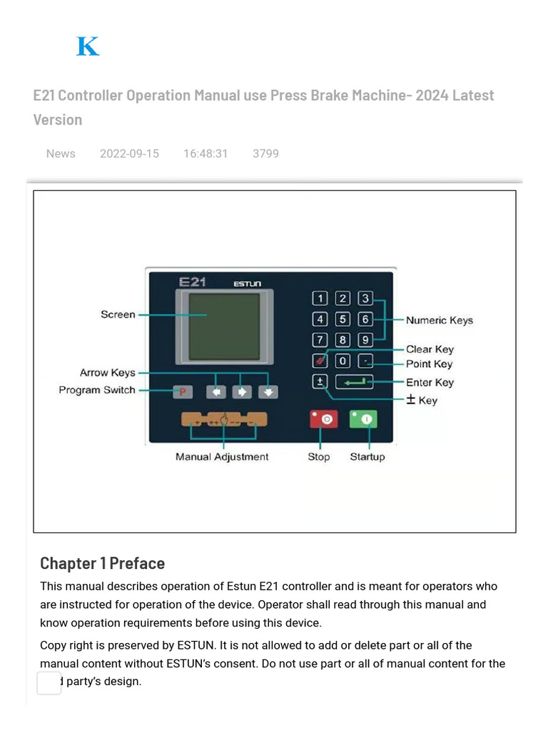 Estun E21 Controller Operation Manual | PDF | Numerical Control ...