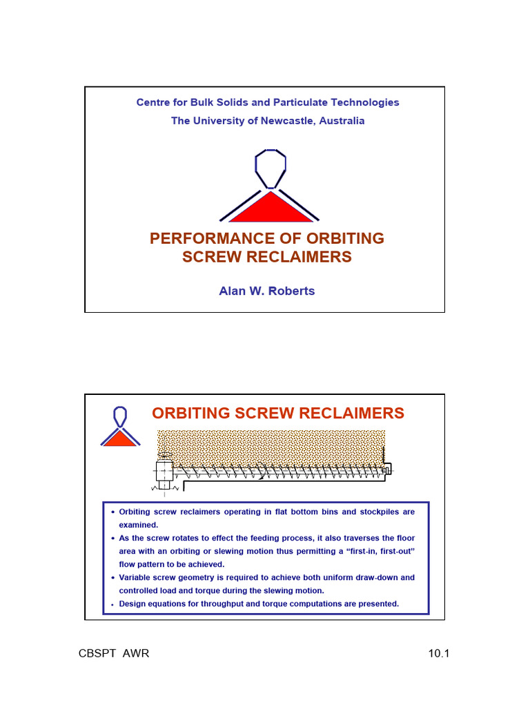 10 Screw Reclaimer | PDF | Mechanical Engineering | Mechanics