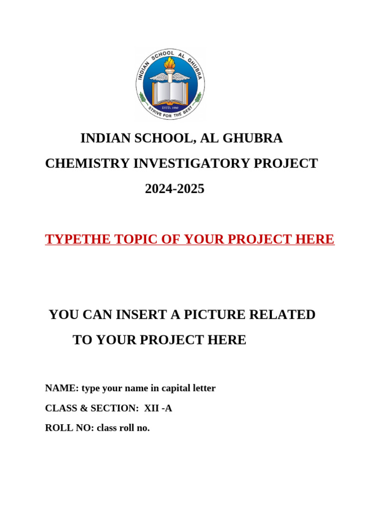 Chemistry Project 2024-2025 Guide | PDF
