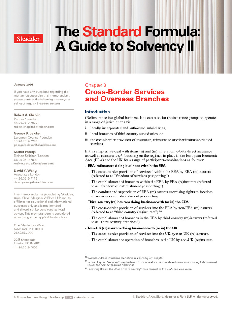 Cross-Border Insurance Services Guide | PDF | Insurance | Reinsurance