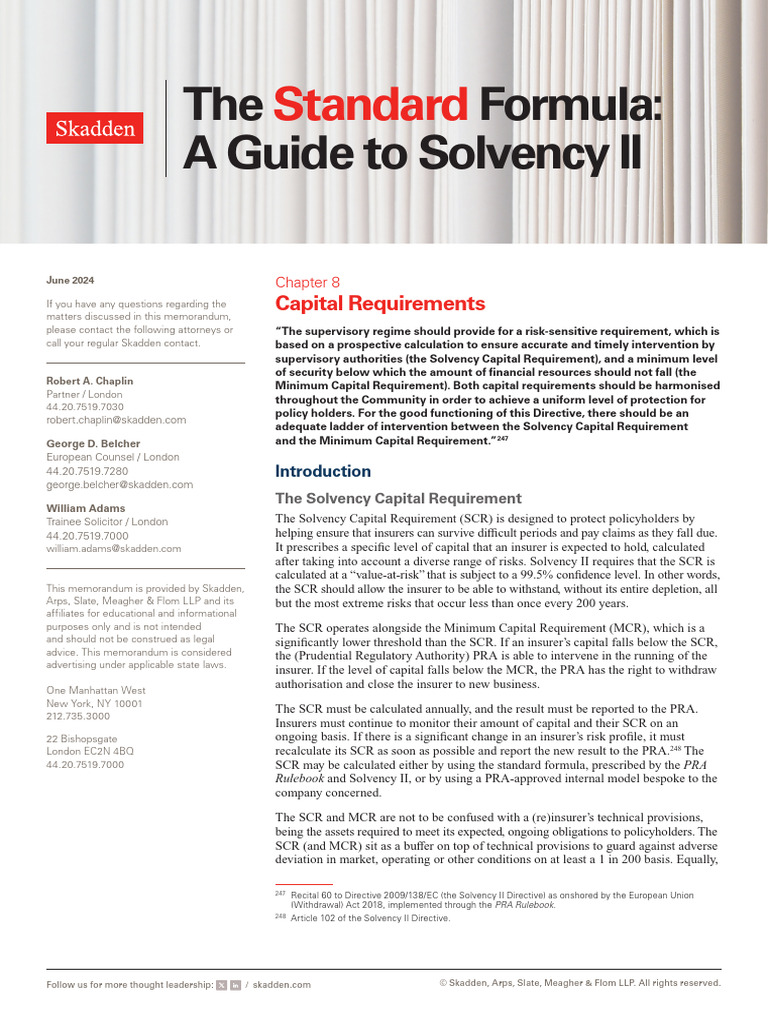 Solvency II: Capital Requirements Overview | PDF | Financial Risk ...