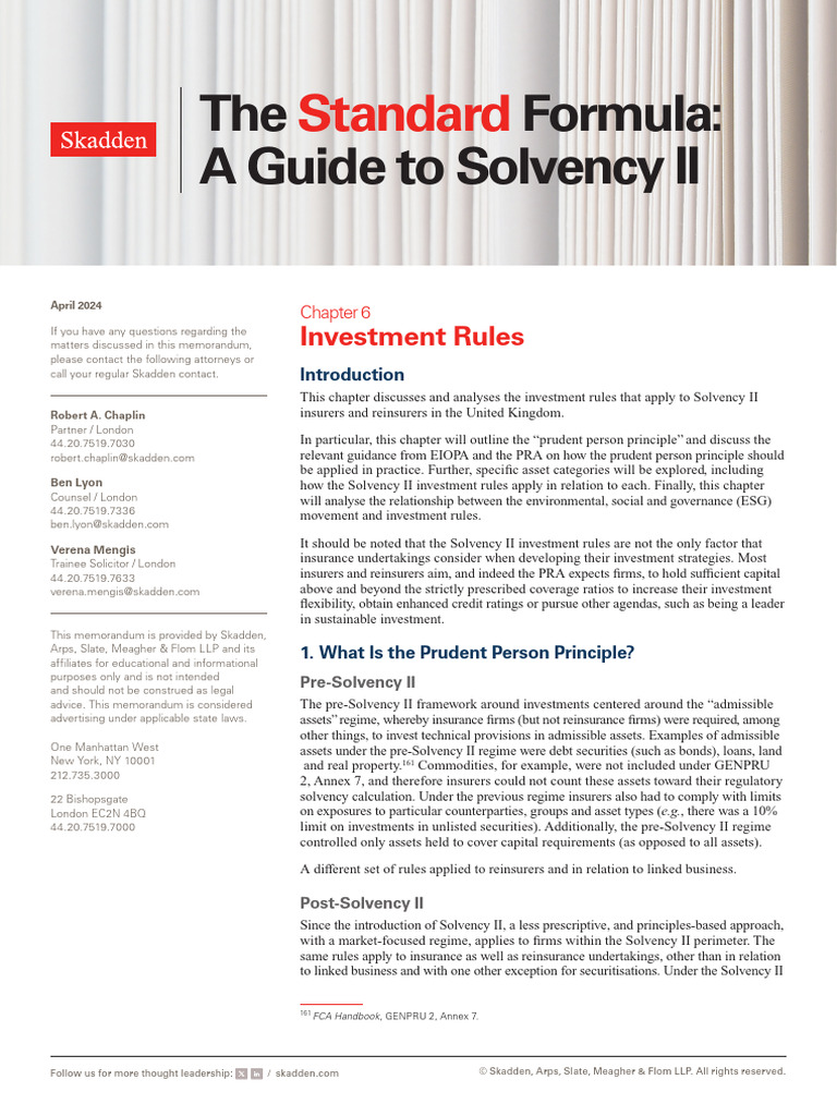 A_Guide_to_Solvency_II_Chapter_6_Investment_Rules | PDF ...