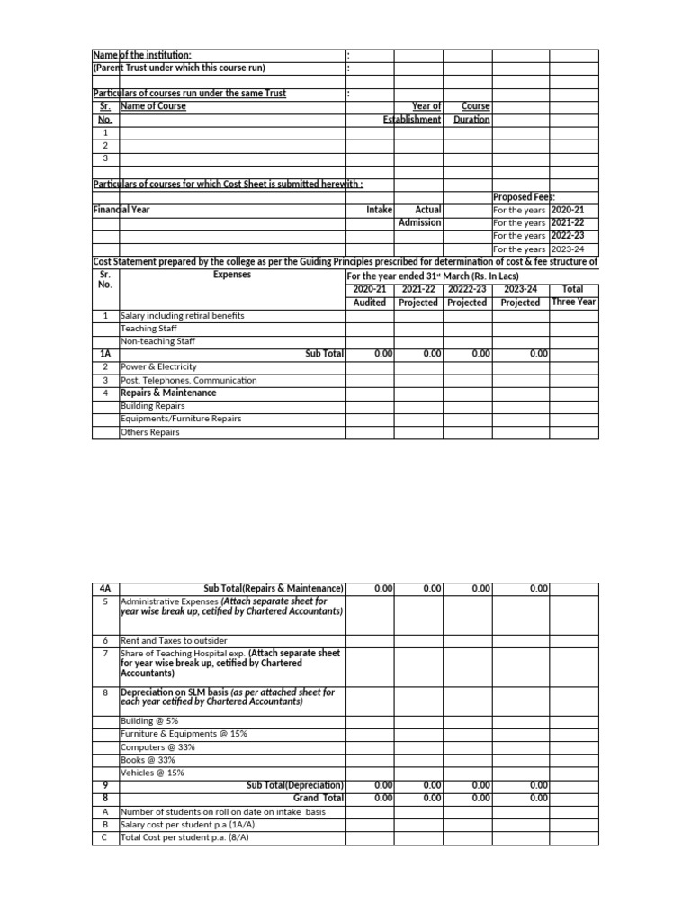 Cost Statement-Final2020 | PDF | Depreciation | Financial Accounting