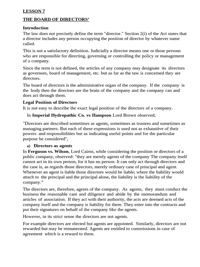 Board of Directors | PDF | Negligence | Fiduciary