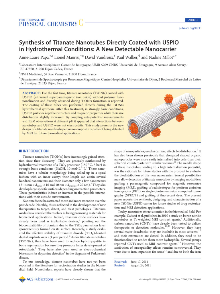 2011 J-phys Chem C jp2056893 | PDF | Carbon Nanotube | Nanoparticle